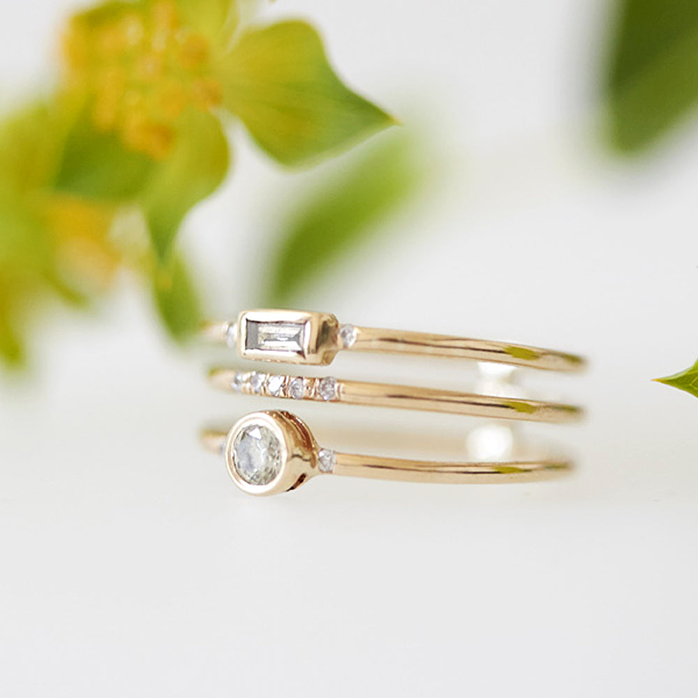triple stack stone ring